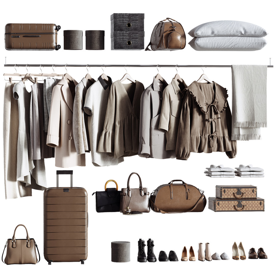 Clothing, Shoes And Accessories For Wardrobe Or Sh - 3D Model for VRay ...