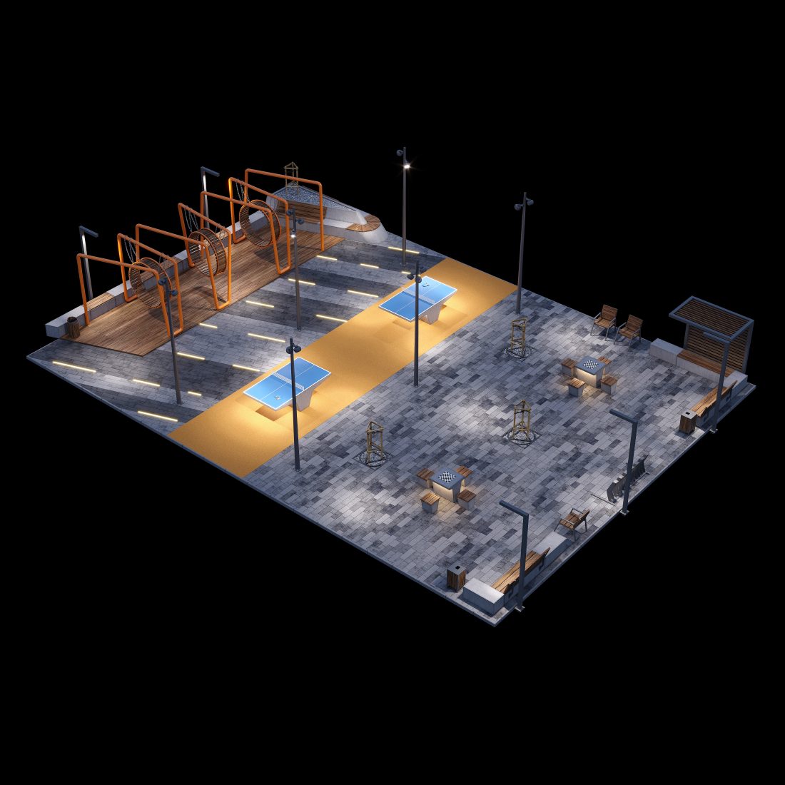 Recreation Area For Adults 3D Model for Corona | CGMood