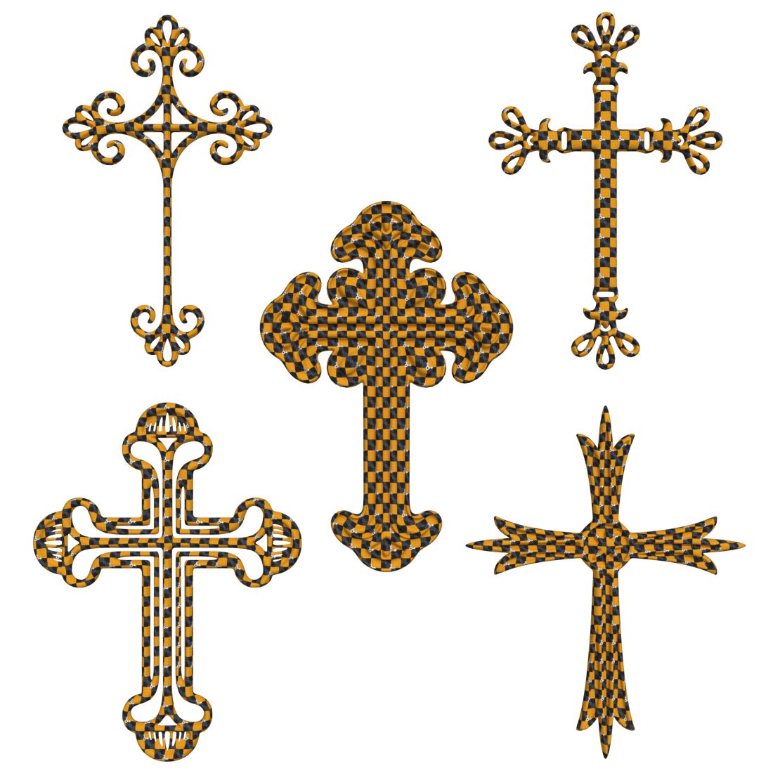 5 Christian Cross V11 - 3D Model for VRay, Corona