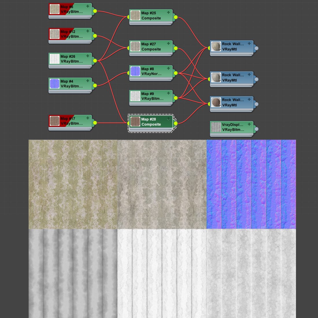 Rock Wall Tile 04 (Seamless) - 3D Model for VRay