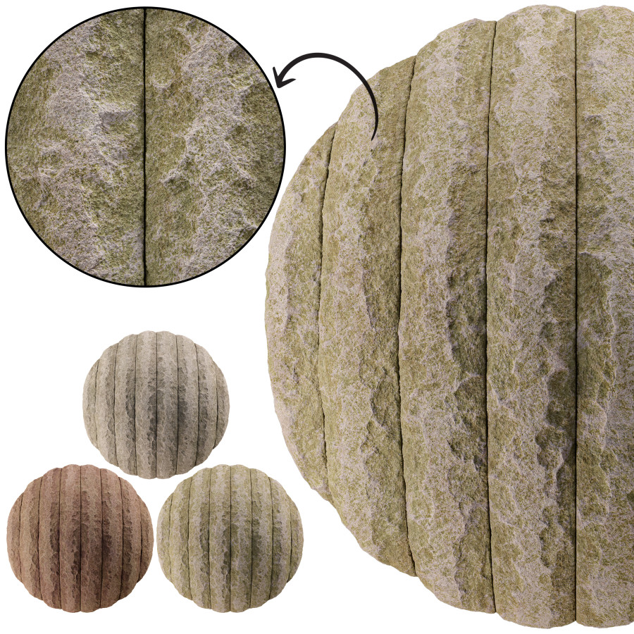 Rock Wall Tile 04 (Seamless) - 3D Model for VRay