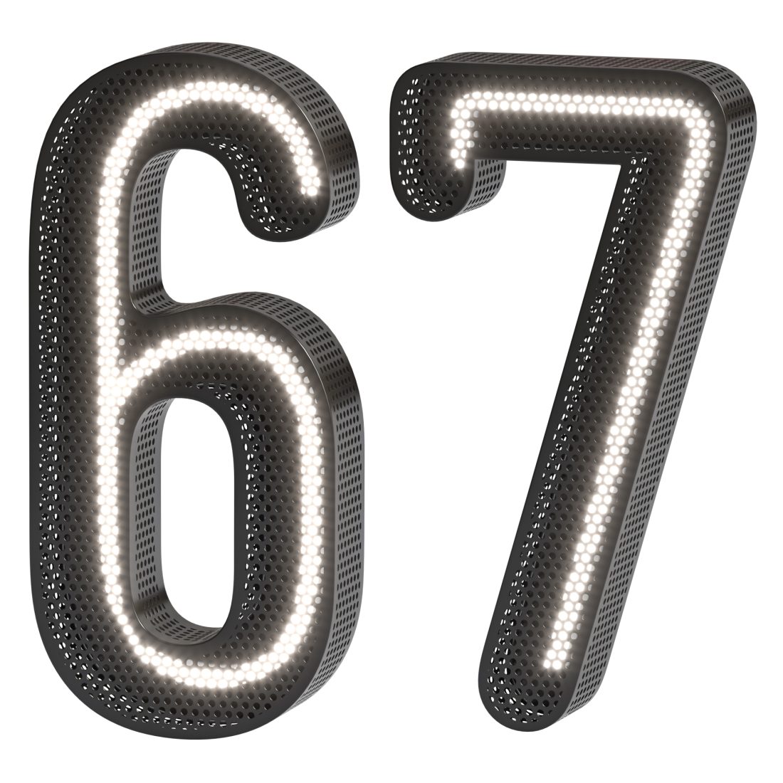 Signage No 001 Numbers Vol 01 - 3D Model for VRay, Corona