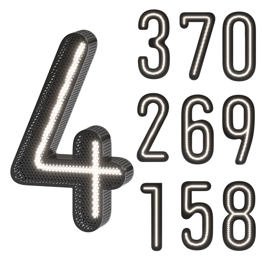 Signage No 001 Numbers Vol 01 - 3D Model for VRay, Corona