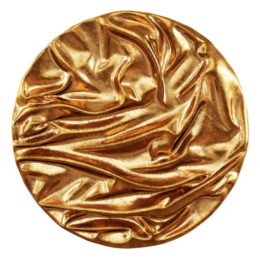 Decorative Plaster Round Panel Gold Paint - 3D Model for VRay