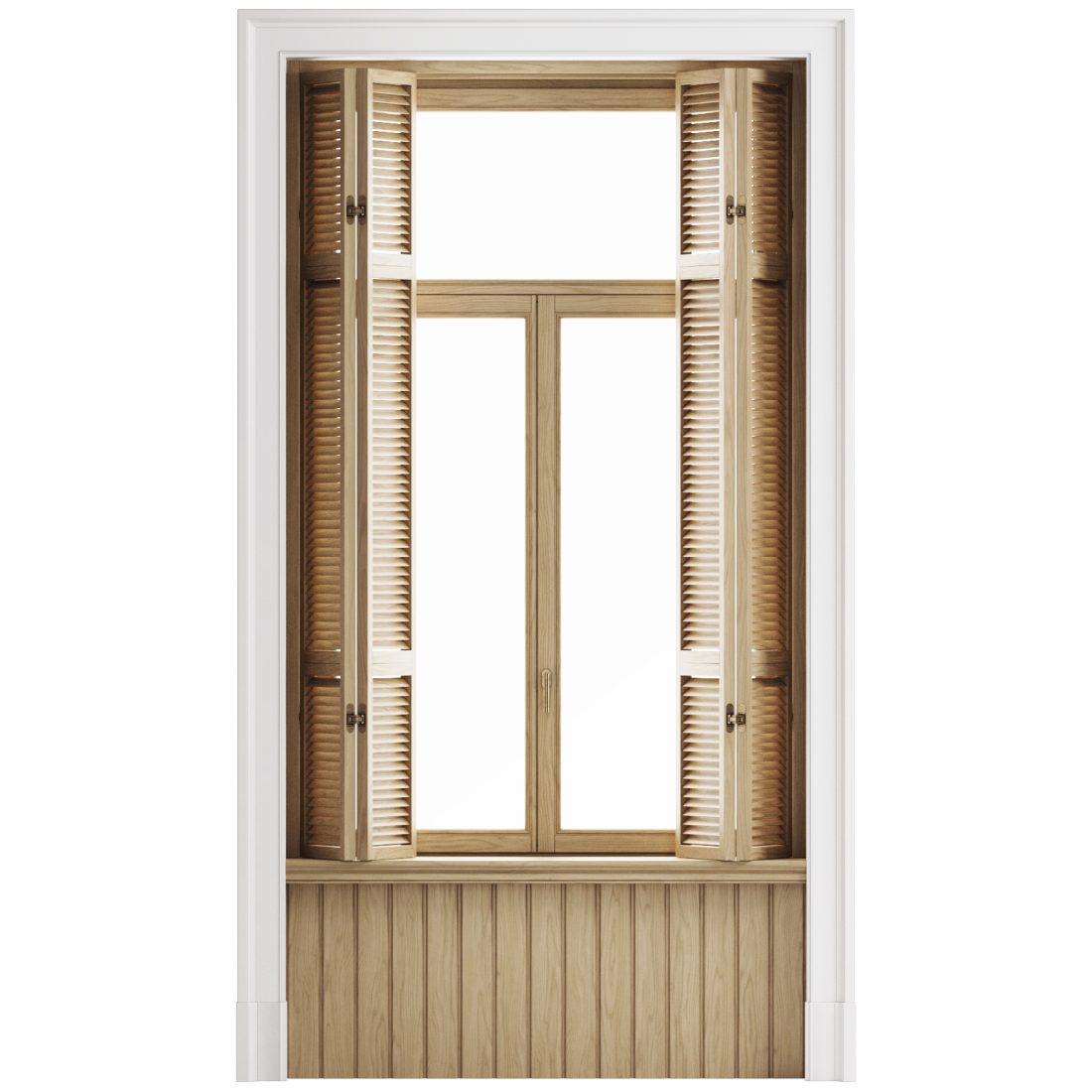 Wooden Window With Shutters 3D Model for Corona | CGMood