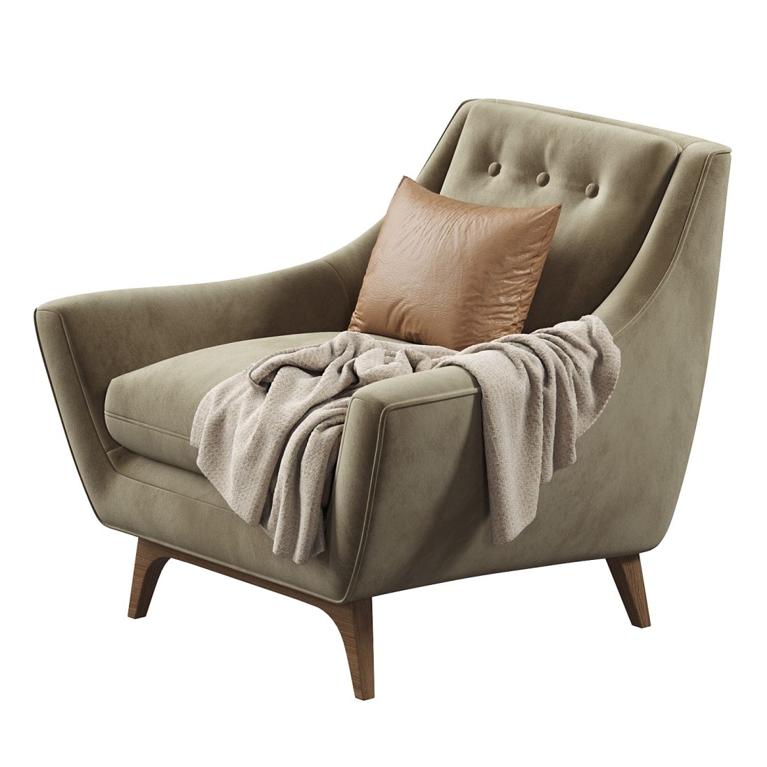 Neptune Oyster Lounge Chair 3D Model for VRay, Corona | CGMood