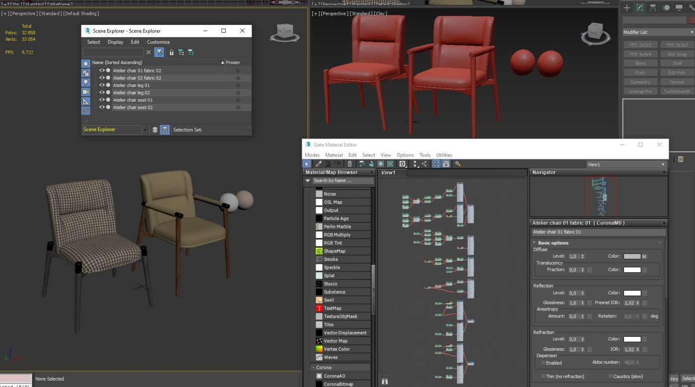 Atelier Chair 3D Model for VRay, Corona | CGMood