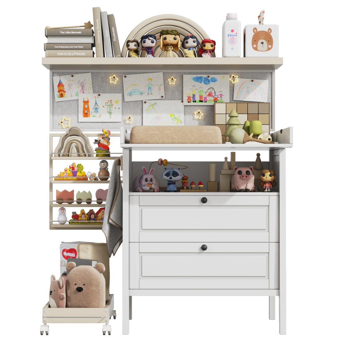 Ikea Sundvik Changing Table With Decor 3D Model for VRay, Corona | CGMood