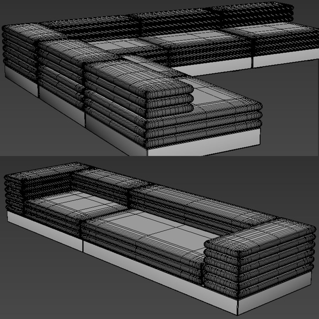 Acamante Modular Fabric Empress Position Sofa By L 3D Model for Corona ...