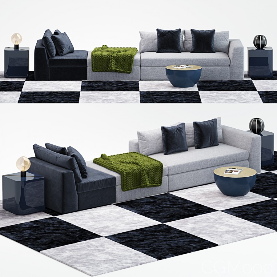 Meridiani Louis Small Sofa - 3D Model for FStorm, VRay
