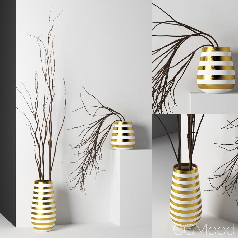 Modern Dry Plant - 3D Model for VRay