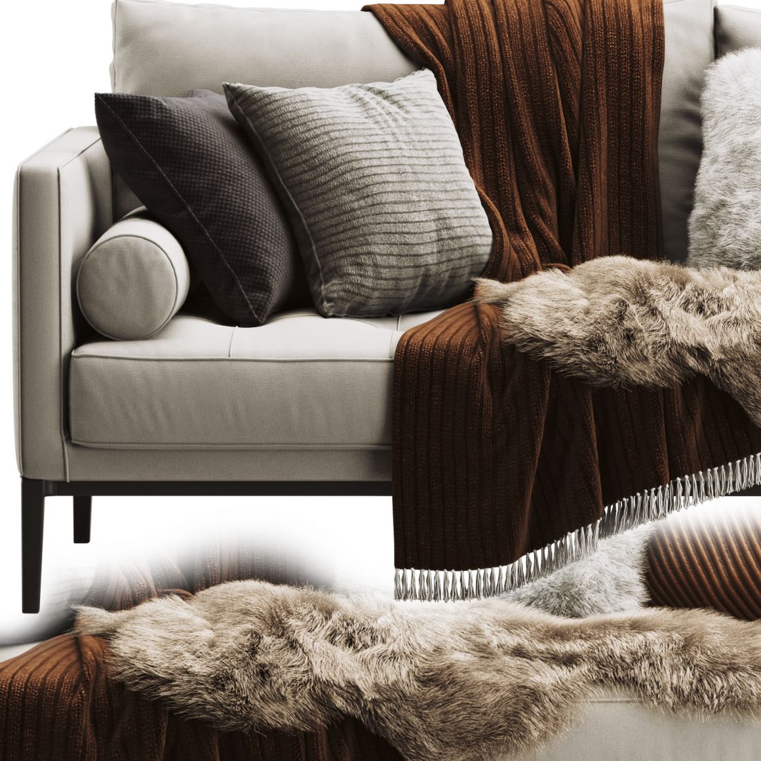 Maxalto Simpliciter Sofa - 3D Model for VRay, Corona