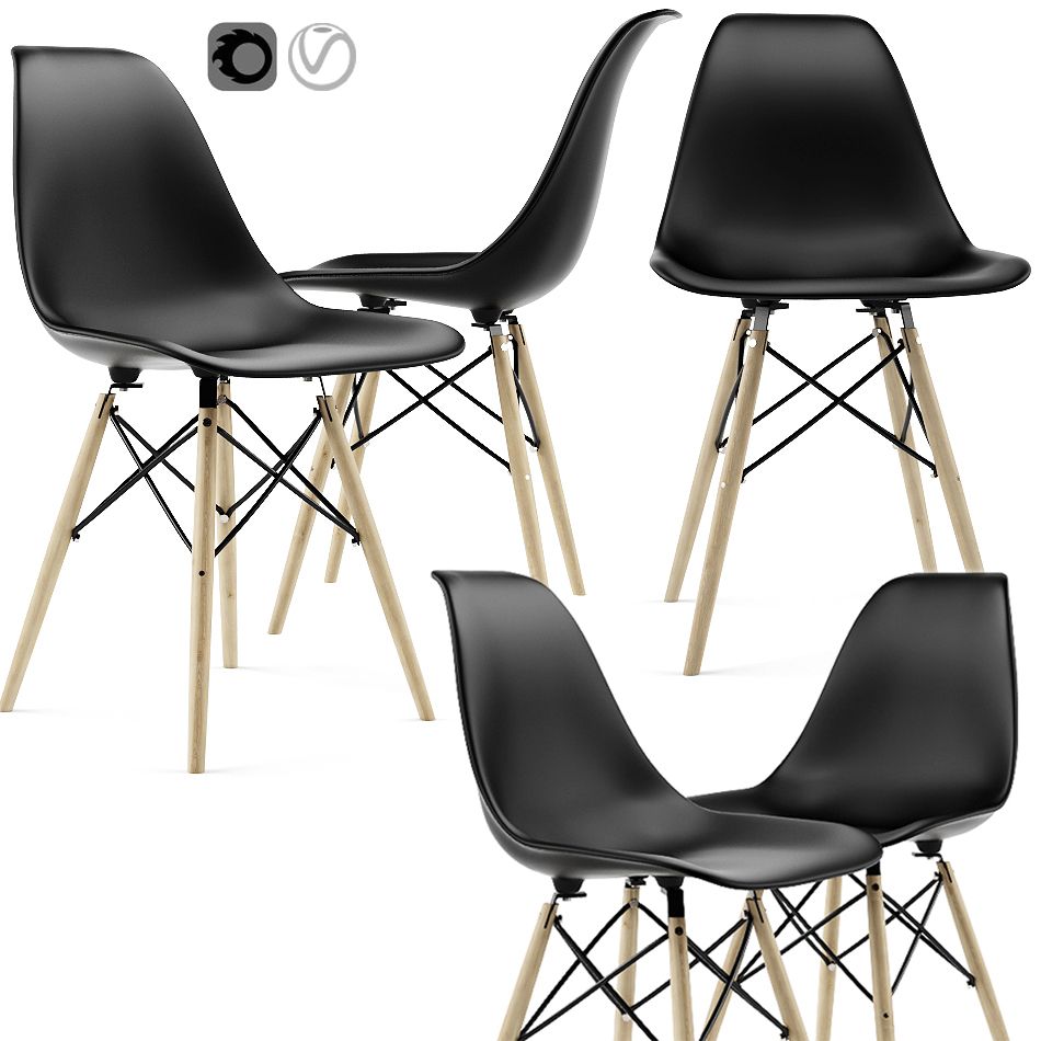 Leaf Cross Legs Chair - 3D Model for VRay, Corona