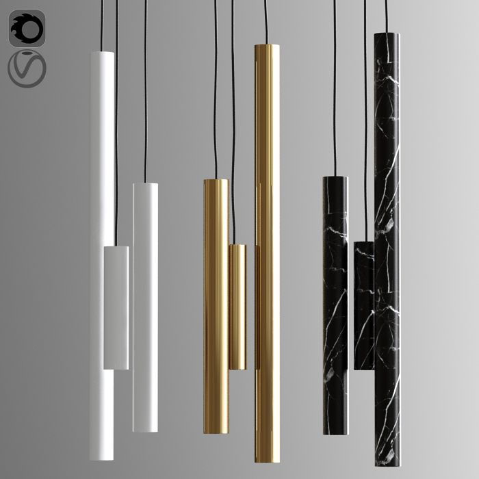 A-tube Pendant Light - 3D Model for VRay, Corona
