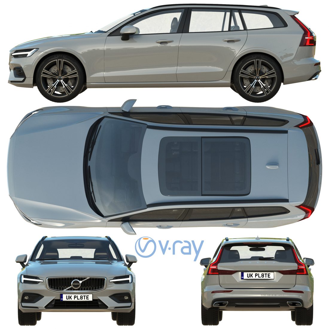 Volvo V60 - 3D Model for VRay
