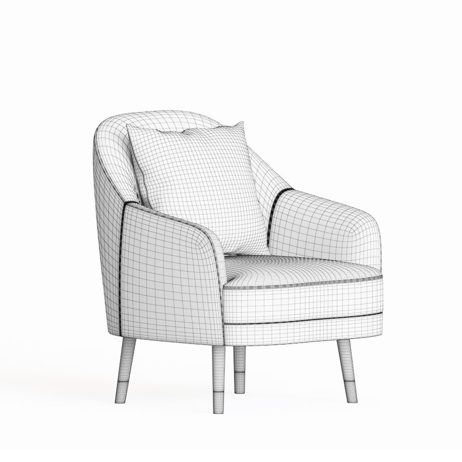 Cosy Armchair Laskasas - 3D Model for VRay, Corona