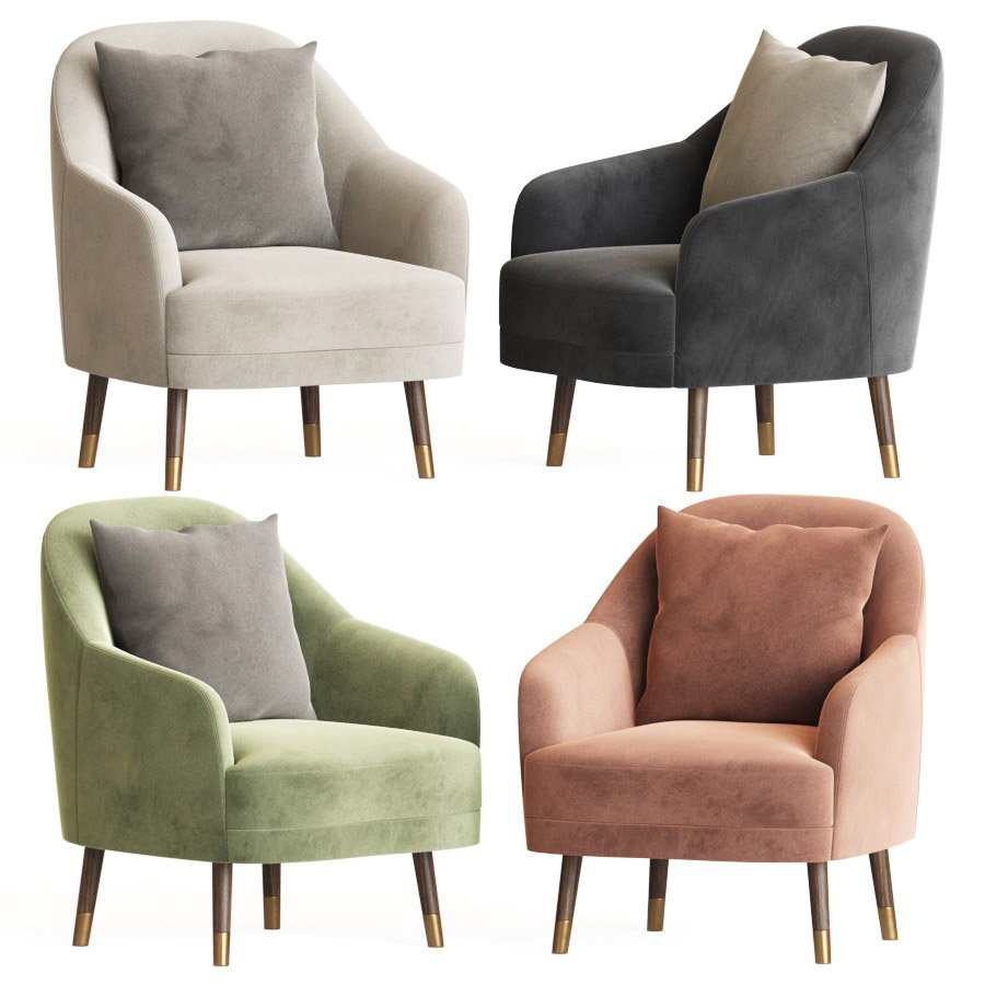 Cosy Armchair Laskasas - 3D Model for VRay, Corona
