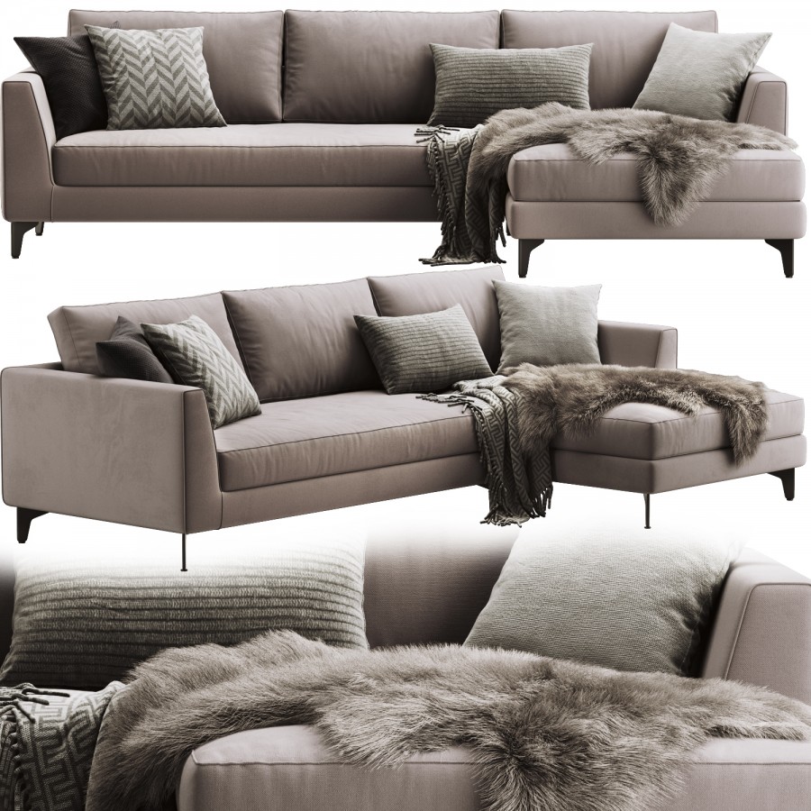 Meridiani Louis Up Sofa 3D Model for VRay, Corona | CGMood