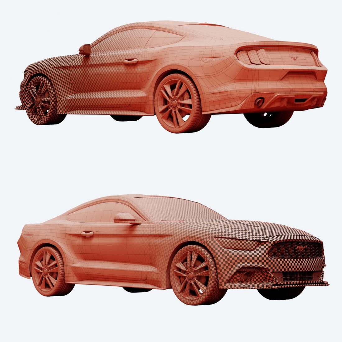 Ford Mustang Gt Hq Interior - 3D Model for VRay, Corona