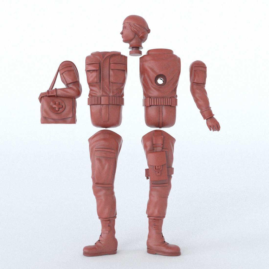 Medic Toy Soldier - 3D Model for VRay, Corona