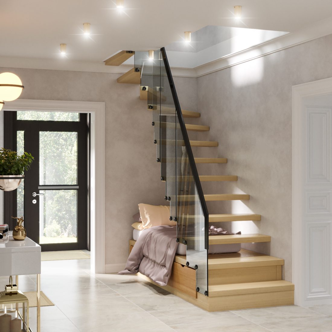 Corner Staircase - 3D Model for Corona