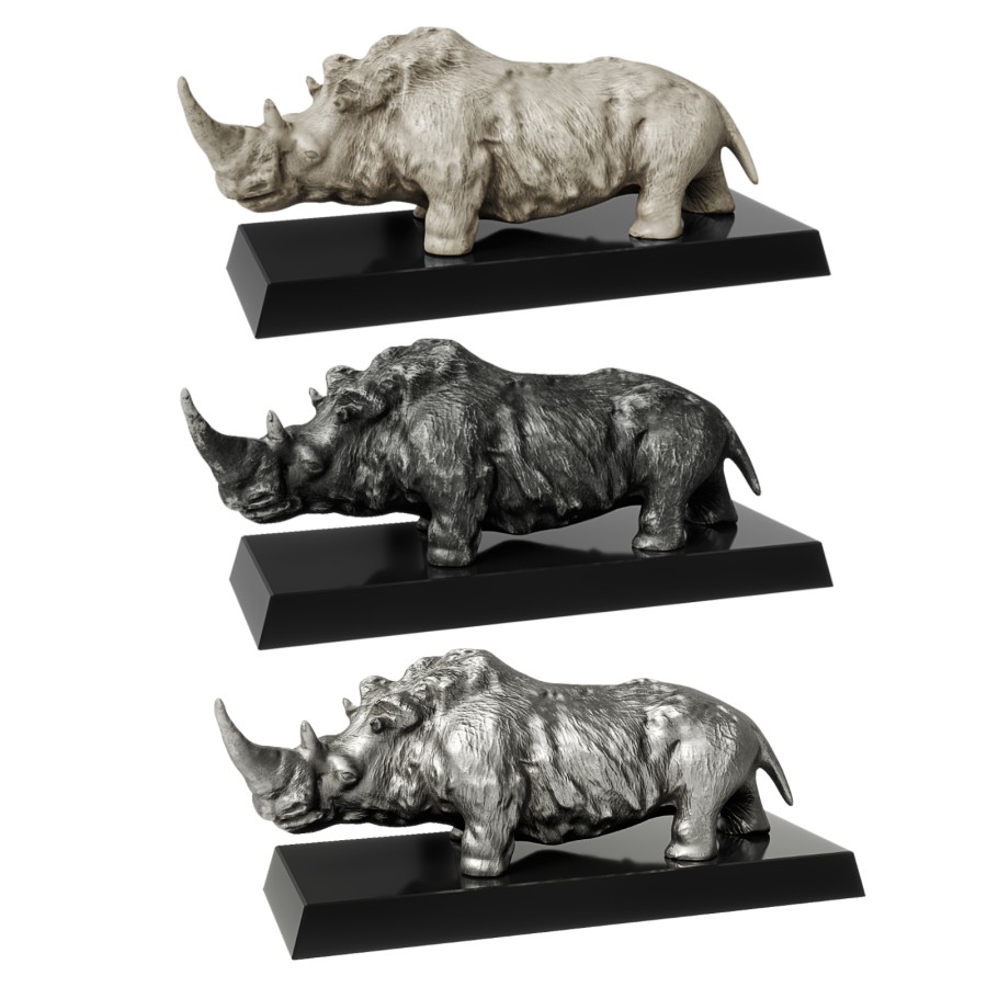 Rhino Sculptures 3D Model for VRay, Corona | CGMood