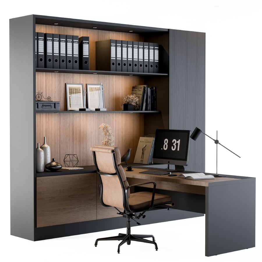 Office Furniture - Manager Set 04 - 3D Model for VRay, Corona