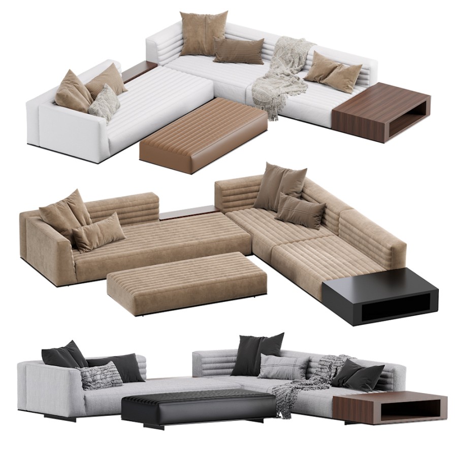 Roger Sofa By Minotti - 3D Model for Corona