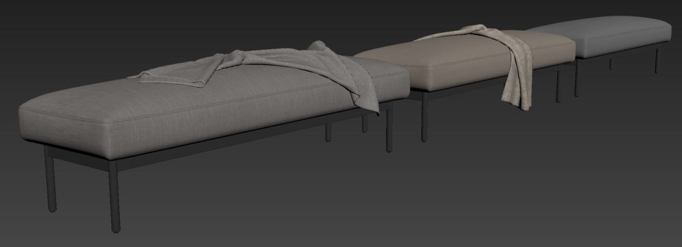 Puff Puff Large Bench By Blu Dot - 3D Model for VRay
