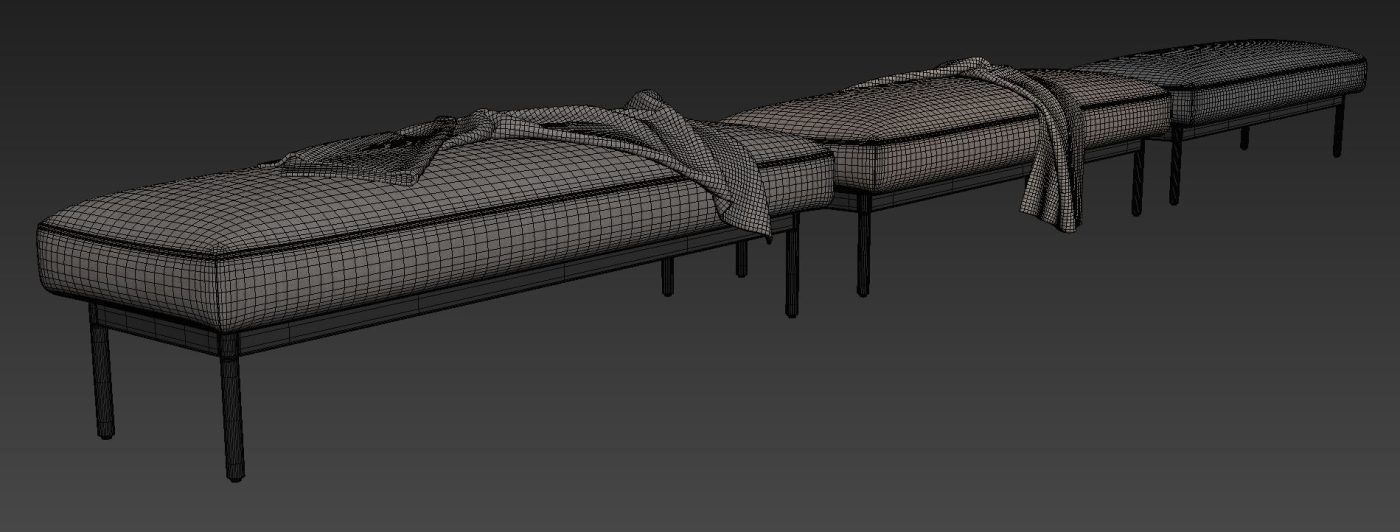 Puff Puff Large Bench By Blu Dot - 3D Model for VRay