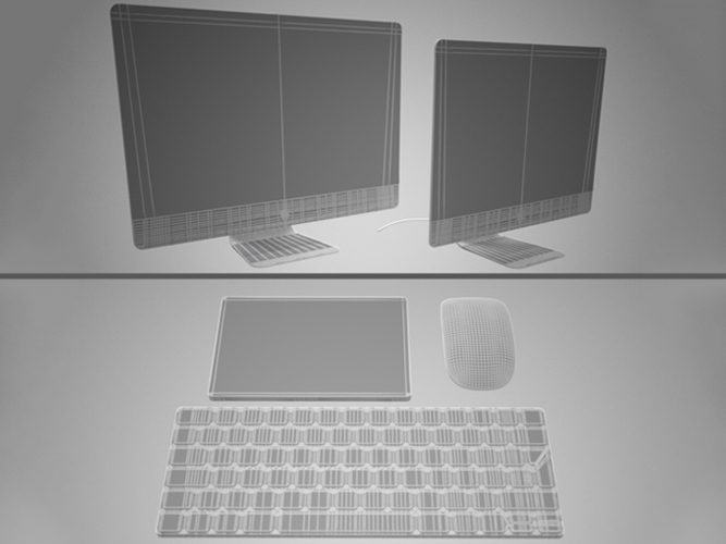 Imac - 2015 - 4k-5k Retina - Rigged - 3D Model for VRay