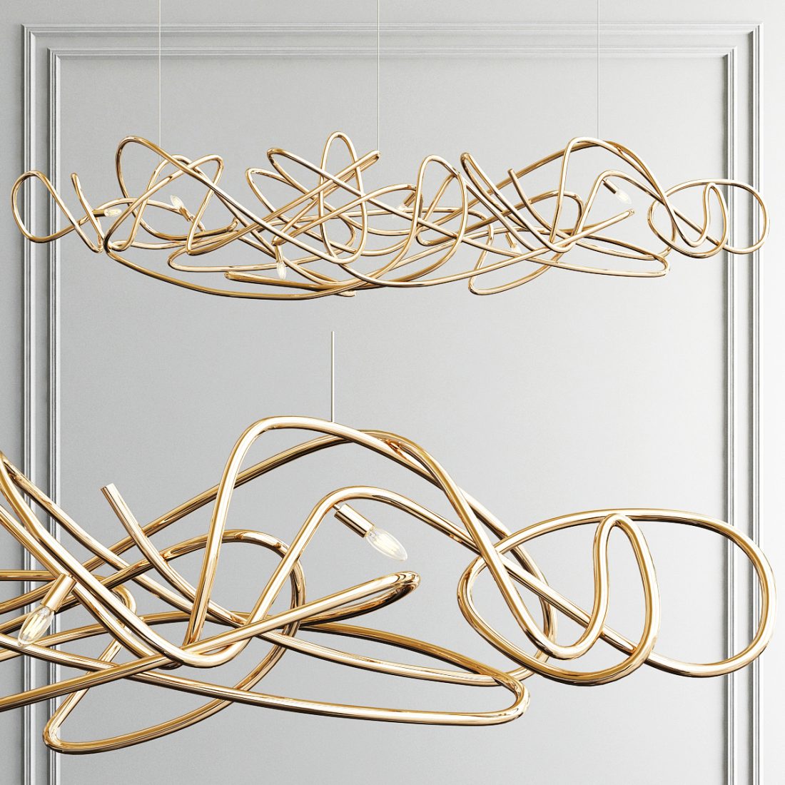 Apparatus Doodle Ring Chandelier - 3 Type 3D Model for VRay | CGMood
