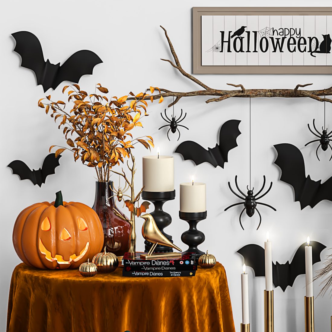 Decoration Set For Halloween 01 - 3D Model for VRay, Corona