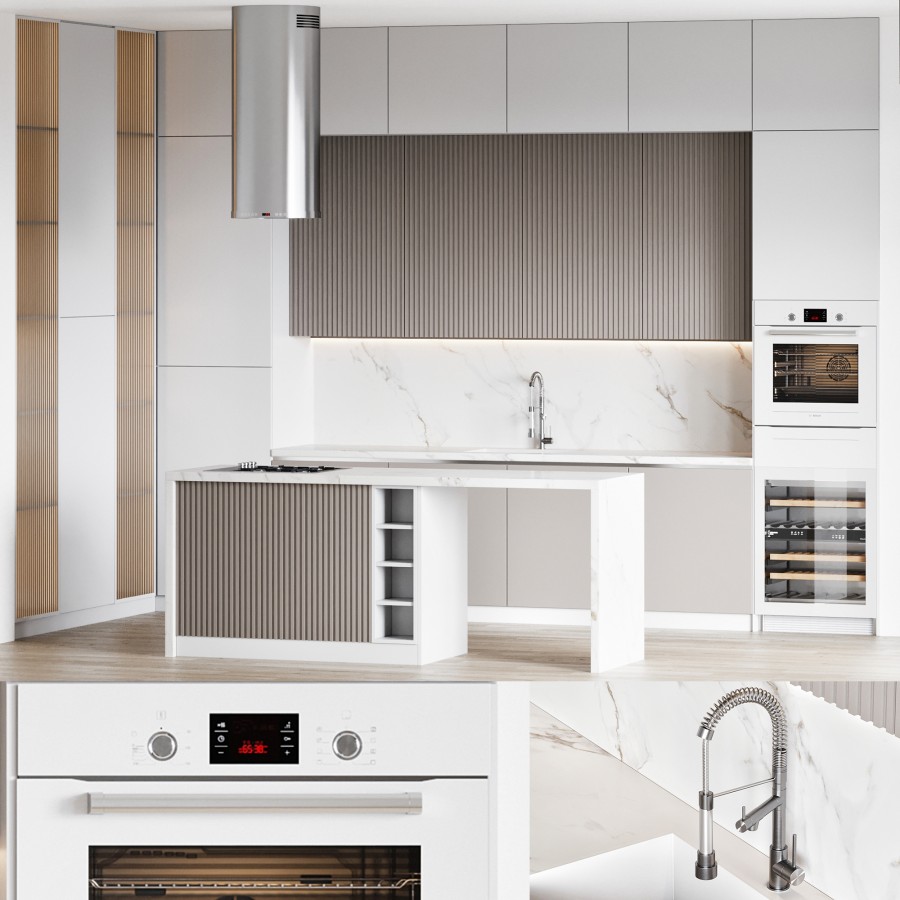 Kitchen 18 - 3D Model for VRay, Corona