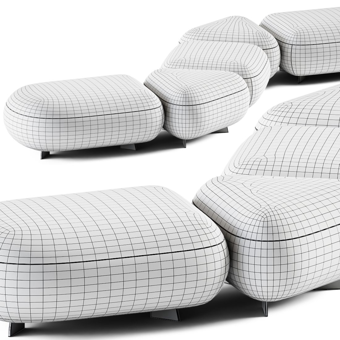 Code Out Pouf By True Design - 3D Model for Corona