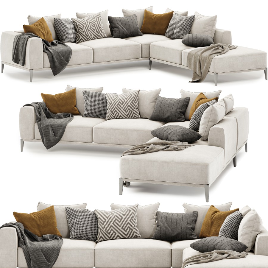 Romeo Sectional Sofa By Poliform - 3D Model for VRay, Corona