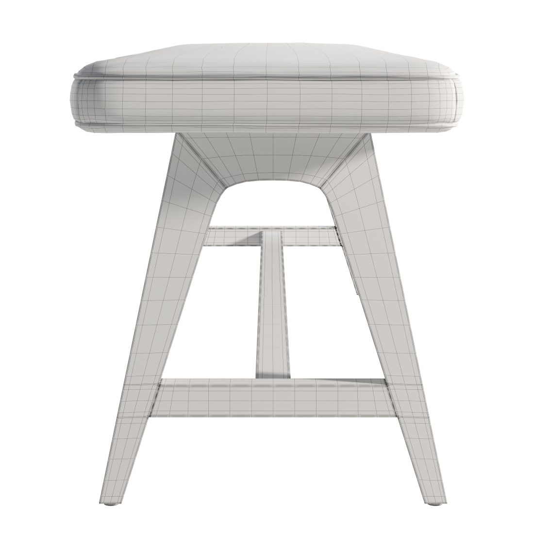Mid-century A-frame Dining Bench - 3D Model for Corona