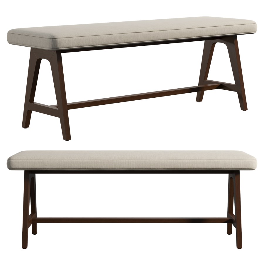 Mid-century A-frame Dining Bench - 3D Model for Corona