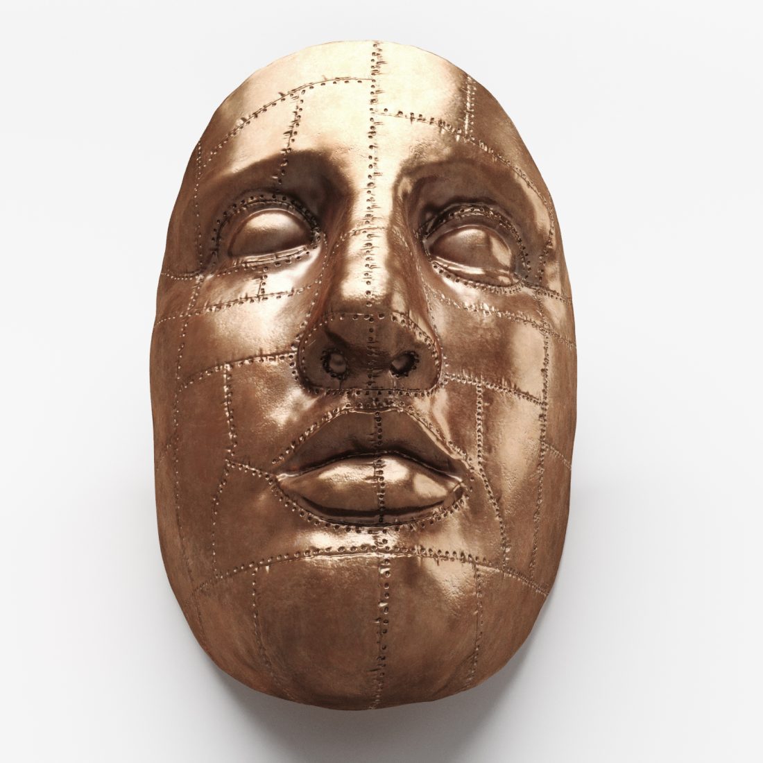 Copper Face Art - 3D Model for VRay, Corona