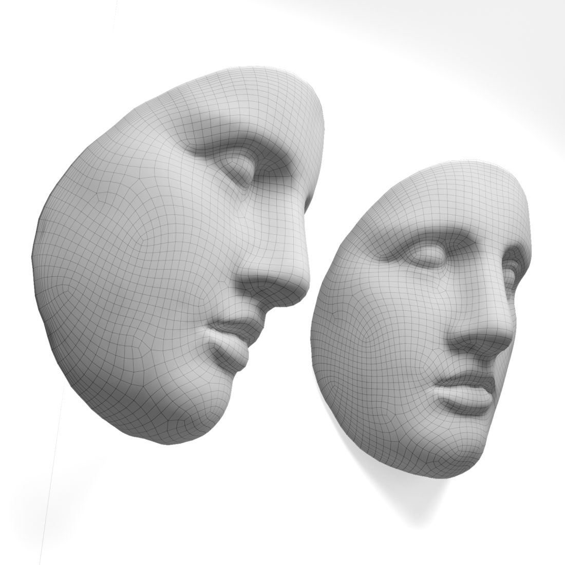 Copper Face Art - 3D Model for VRay, Corona