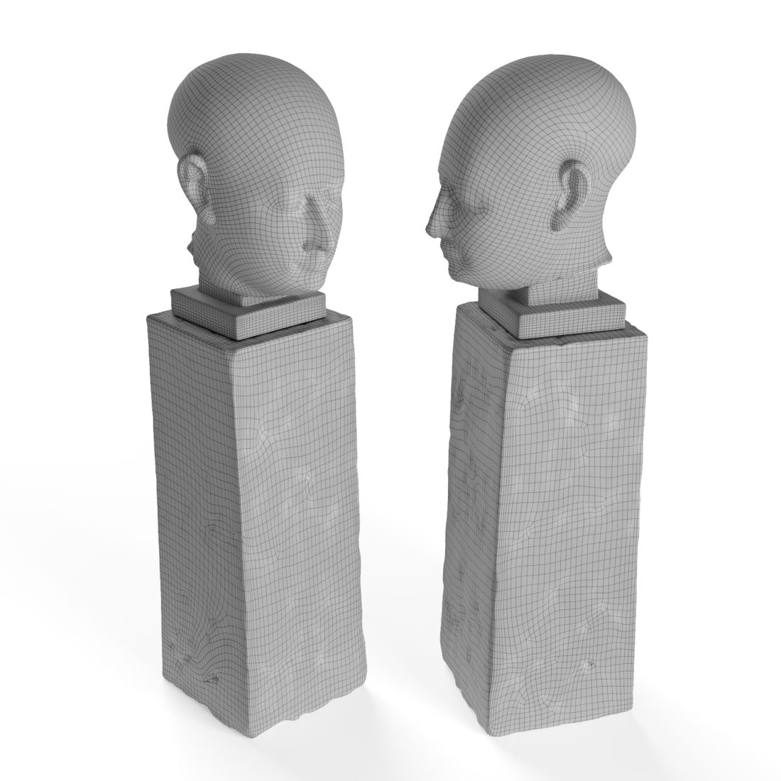 Ancient Egyptian Head Sculpture - 3D Model for VRay, Corona