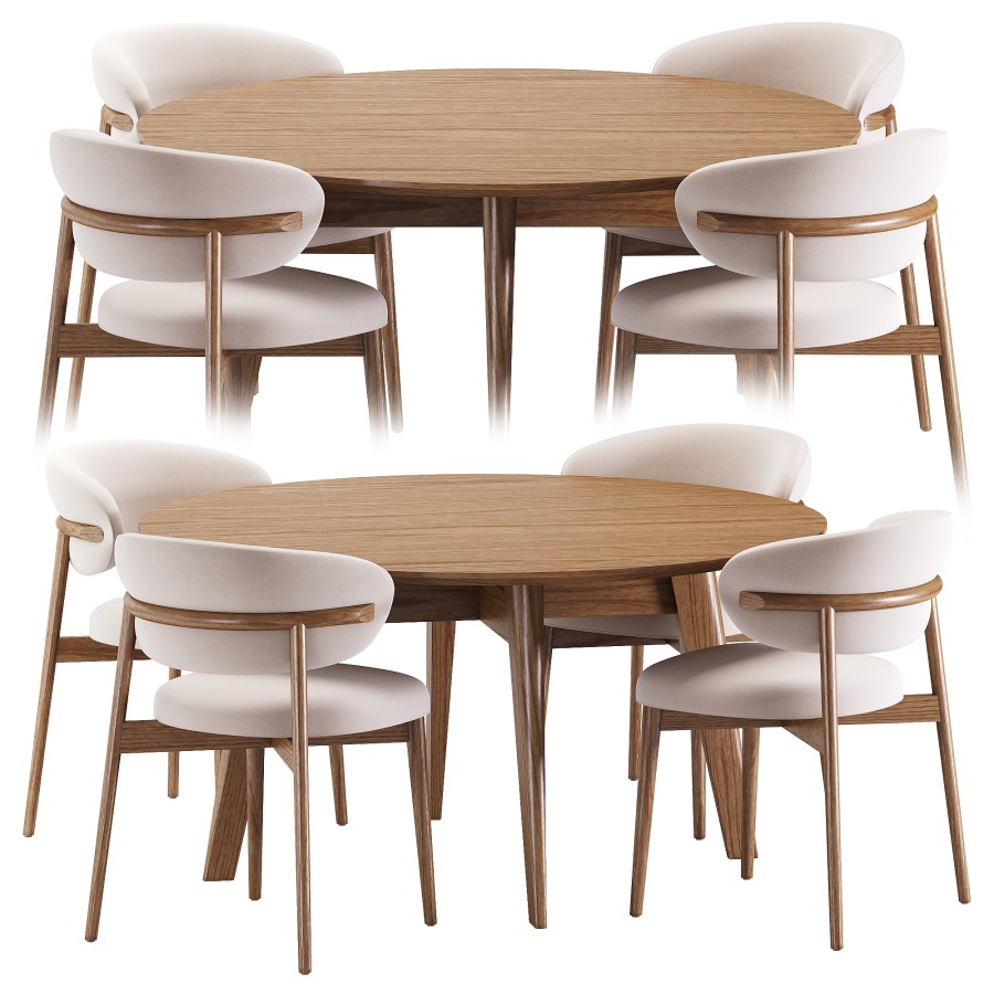 Oleandro Chair With Table - 3D Model for Corona