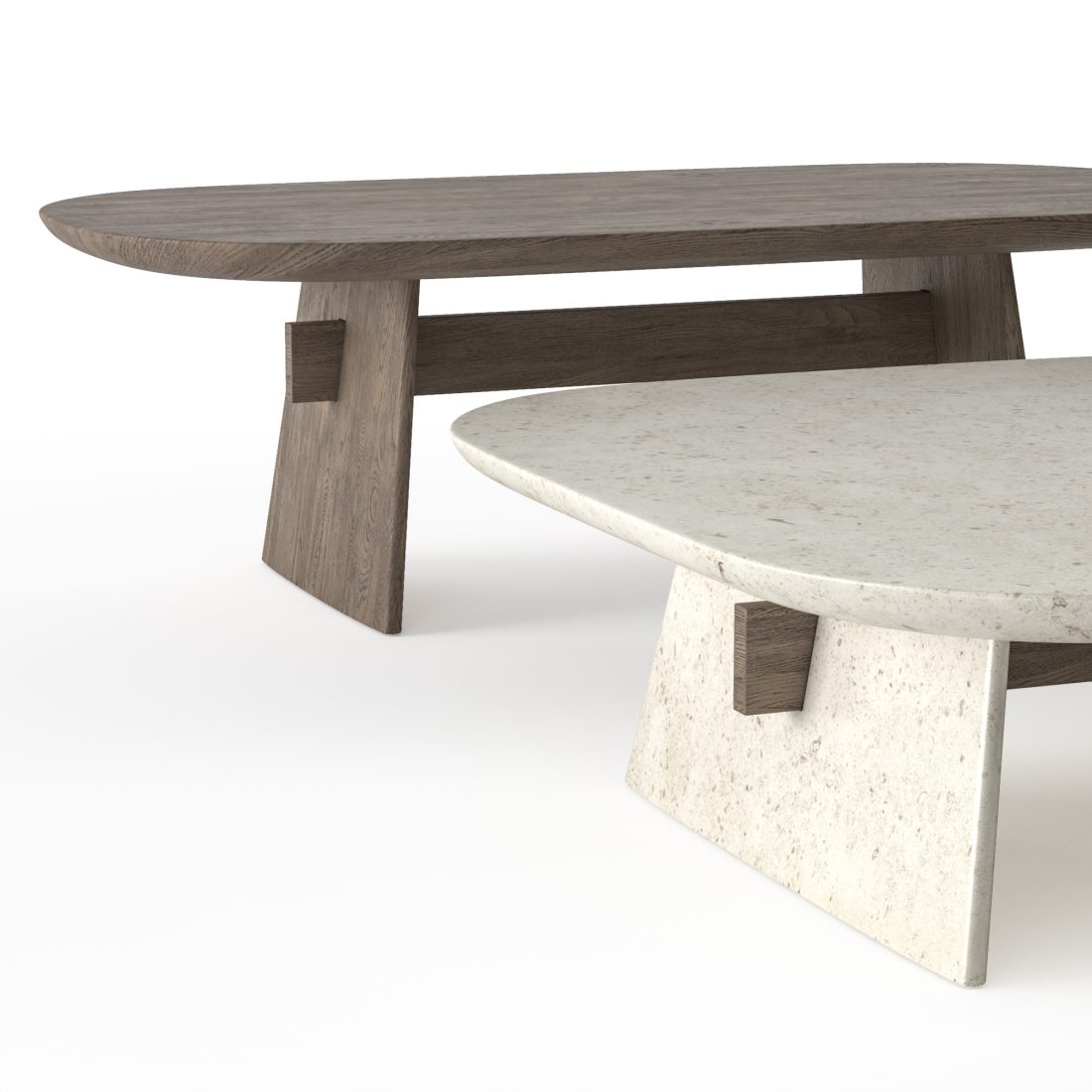 Natuzzi Adam Coffee Tables - 3D Model for VRay, Corona