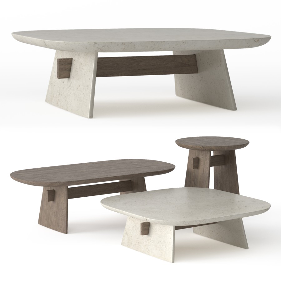 Natuzzi Adam Coffee Tables - 3D Model for VRay, Corona