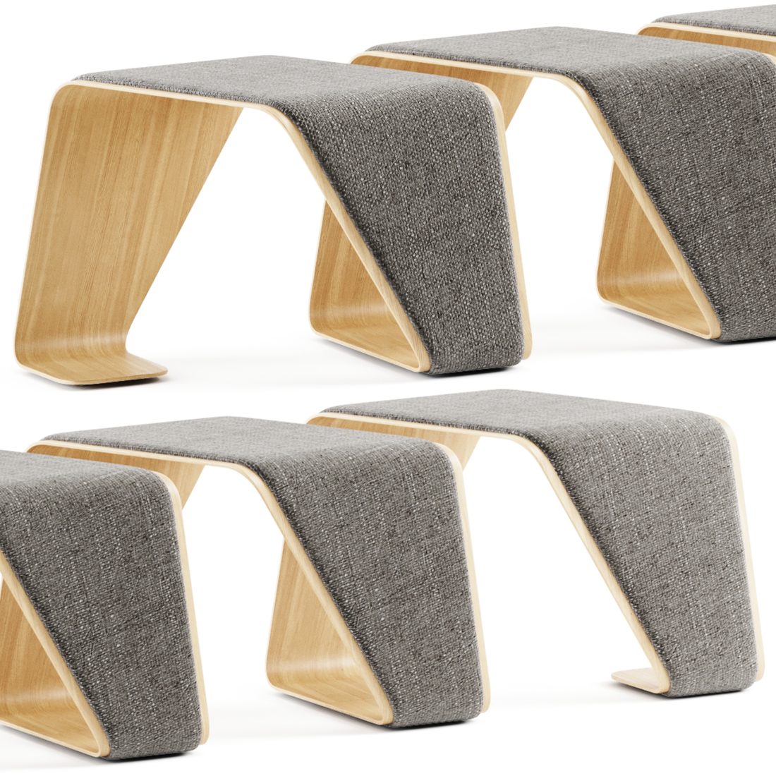 Dna Wood Bench By True Design - 3D Model for Corona