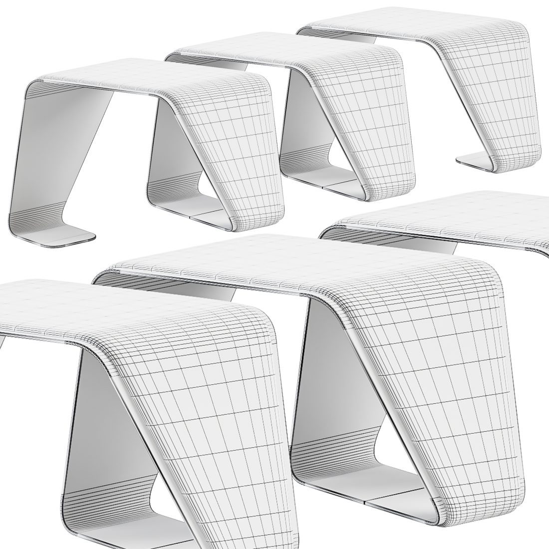 Dna Wood Bench By True Design - 3D Model for Corona