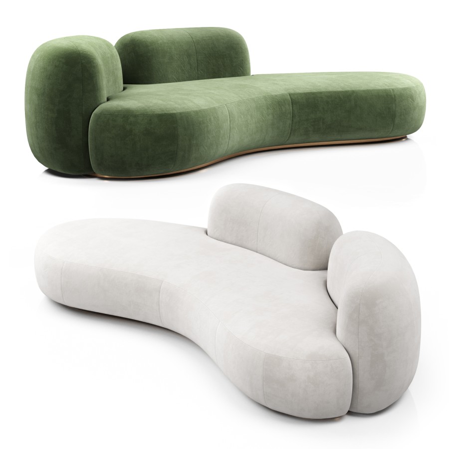 Tateyama Xl Sofa 2 Backs By Secolo - 3D Model for Corona