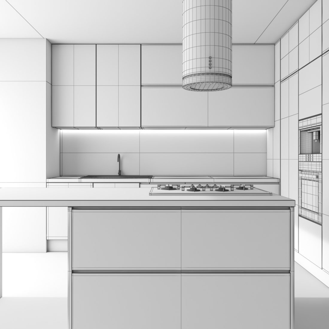 Kitchen Modern 44 - 3D Model for VRay, Corona