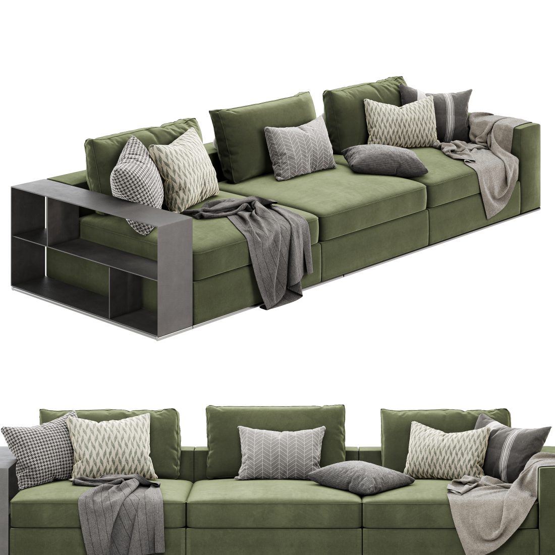 Ground-piece Sofa By Flexform - 3D Model for VRay, Corona