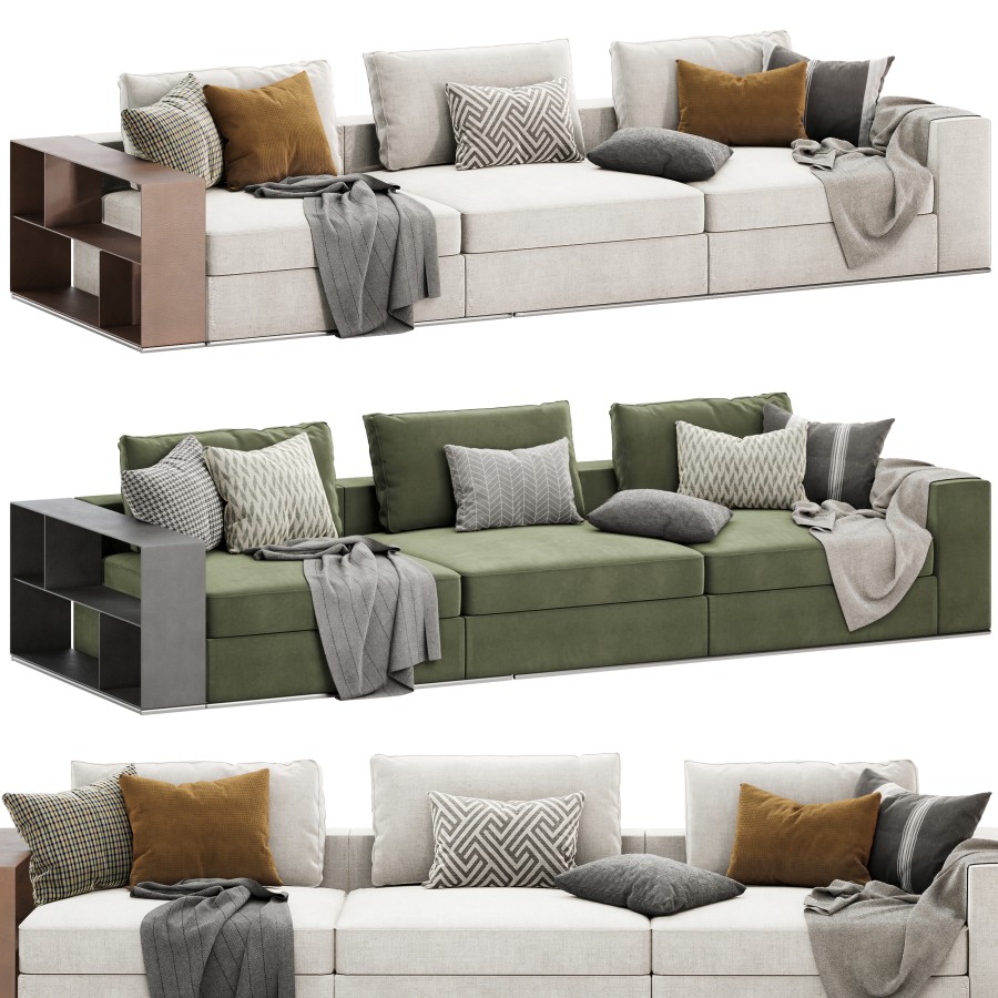 Ground-piece Sofa By Flexform - 3D Model for VRay, Corona